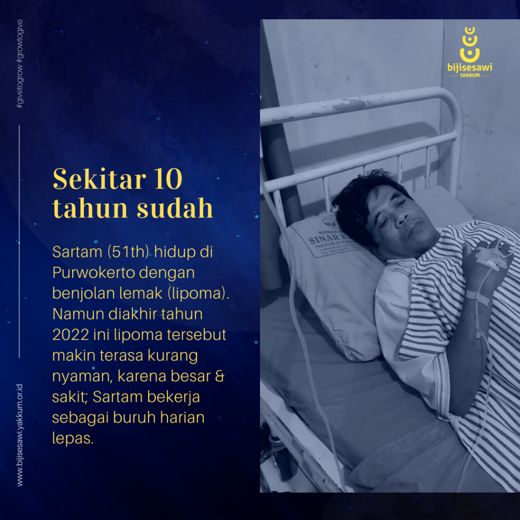Tetap Kerja Demi Operasi Lipoma Sartam – bijisesawi YAKKUM